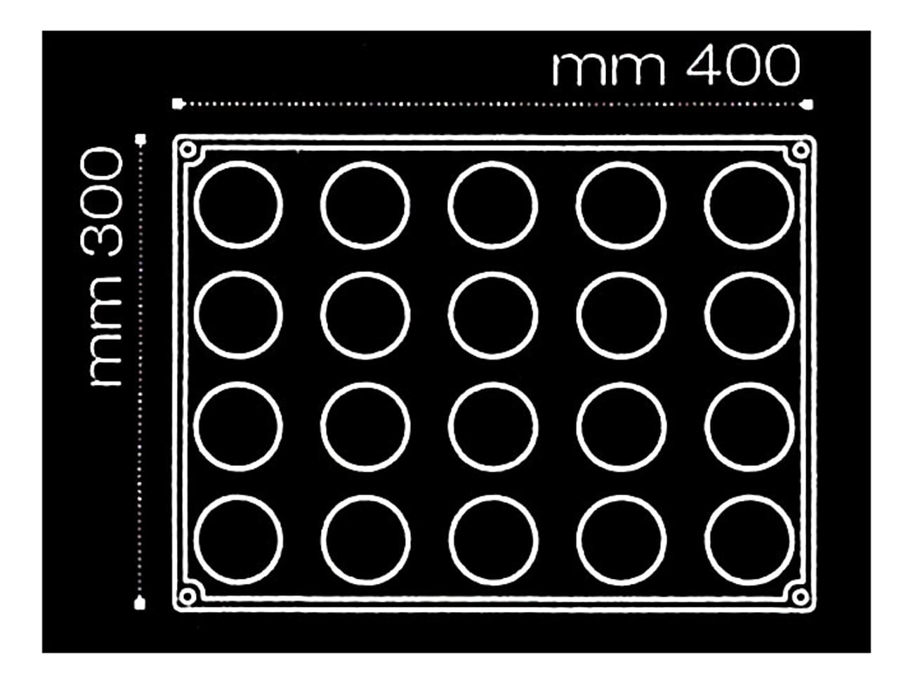 Pavoflex Silicone Sphere Mould - 40 x 30cm - Ø 5cm (20 cavities ...