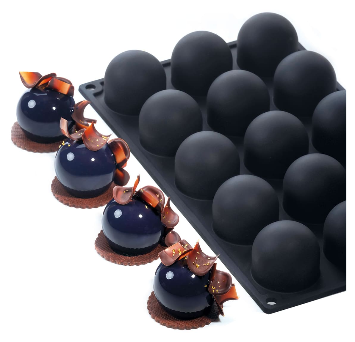 Pastel40time Silicone Mould - 15 spheres - 30 x 17.5cm - Pavoni ...