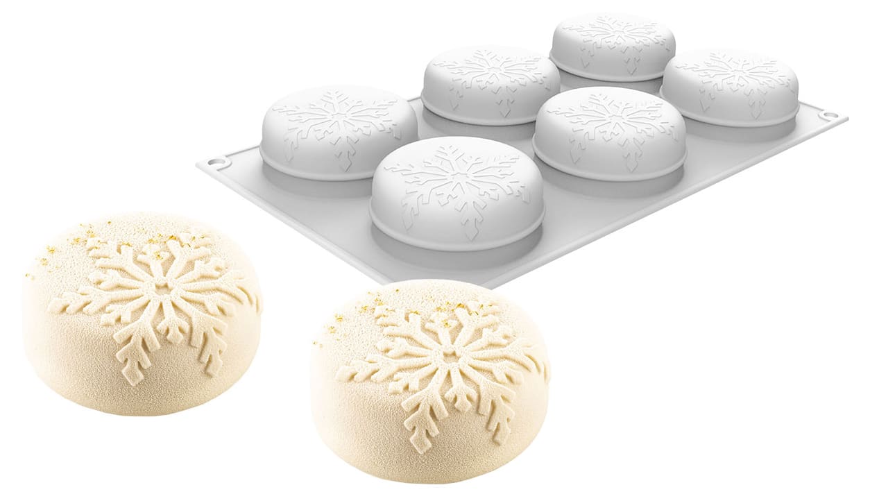 Snow flake Round Silicone Mould - 30 x 17,5 cm - Silikomart - Meilleur ...