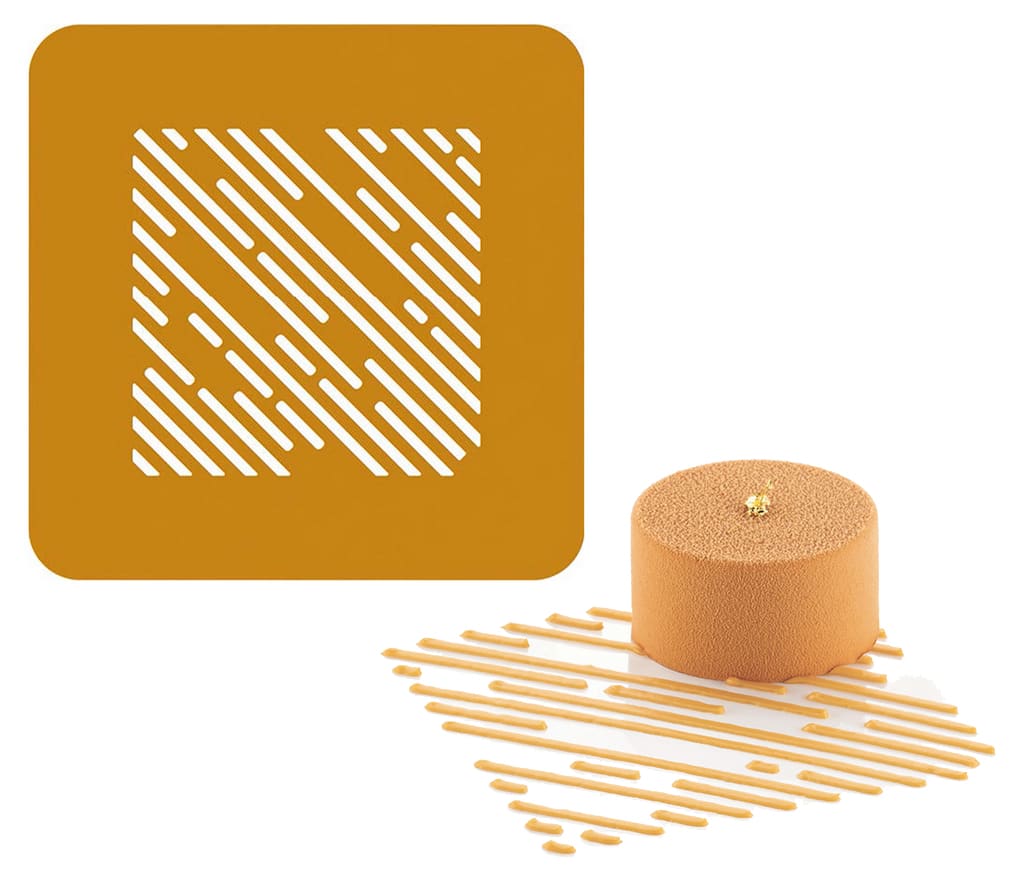 Silicone Chablon Stencil Mat Naturae (x 2) - striped pattern - 16 x ...