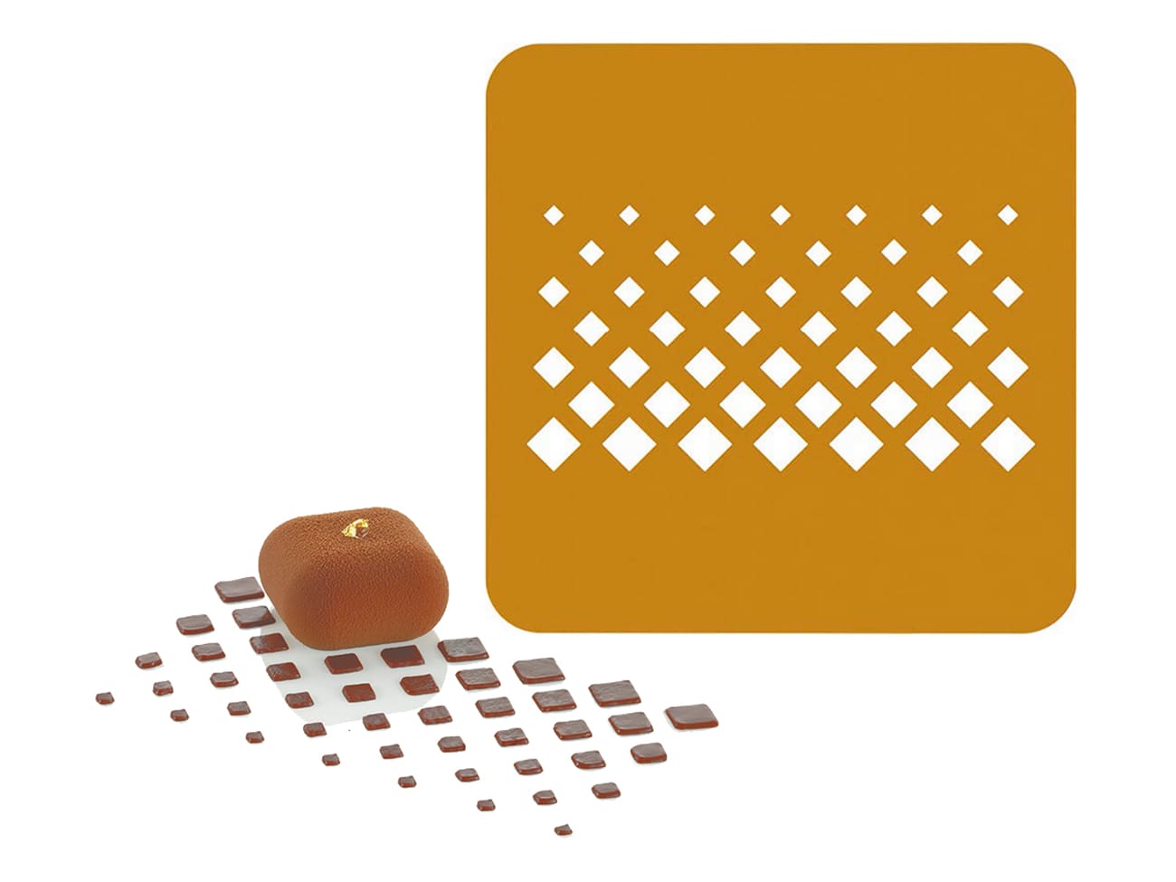 Silicone Chablon Stencil Mat Naturae (x 2) - lozenges pattern - 16 x ...