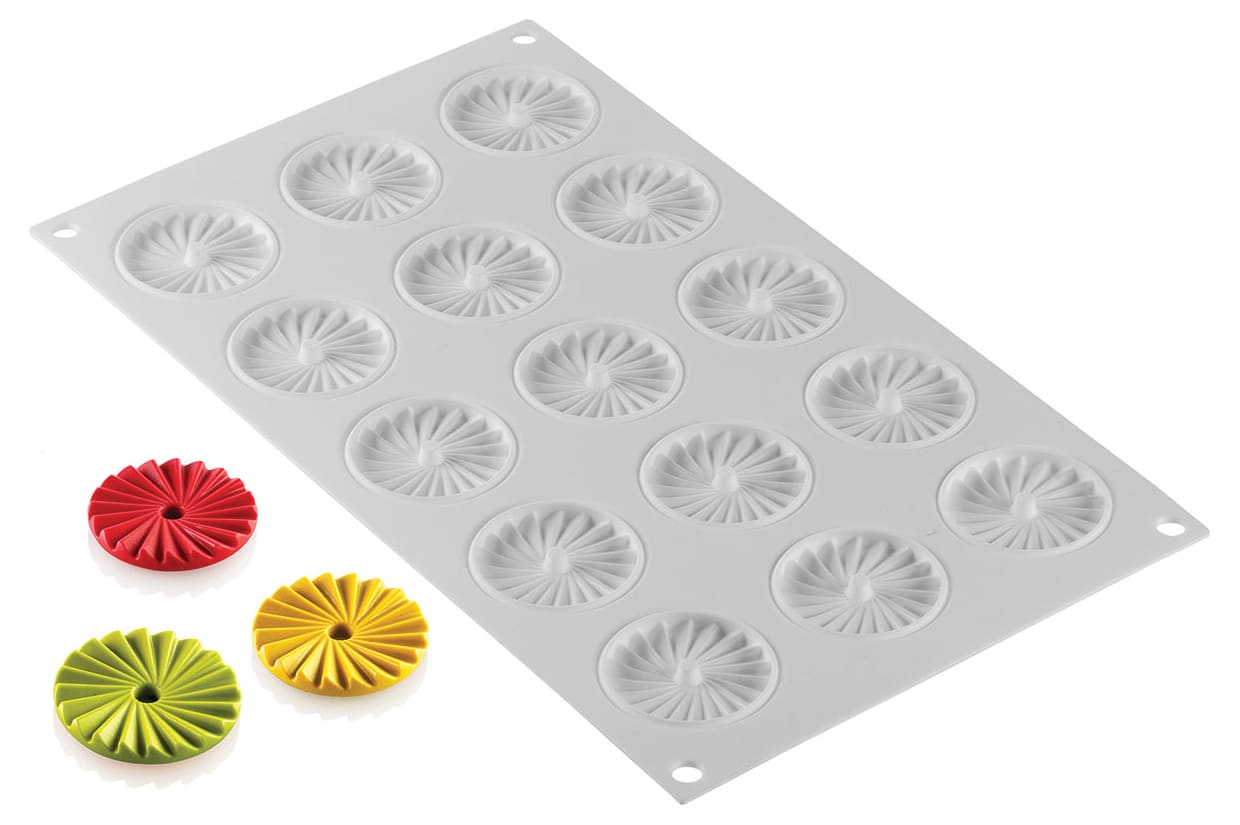 Silicone Mould - 15 Pleated Rounds - 30 x 17.5cm - Silikomart ...