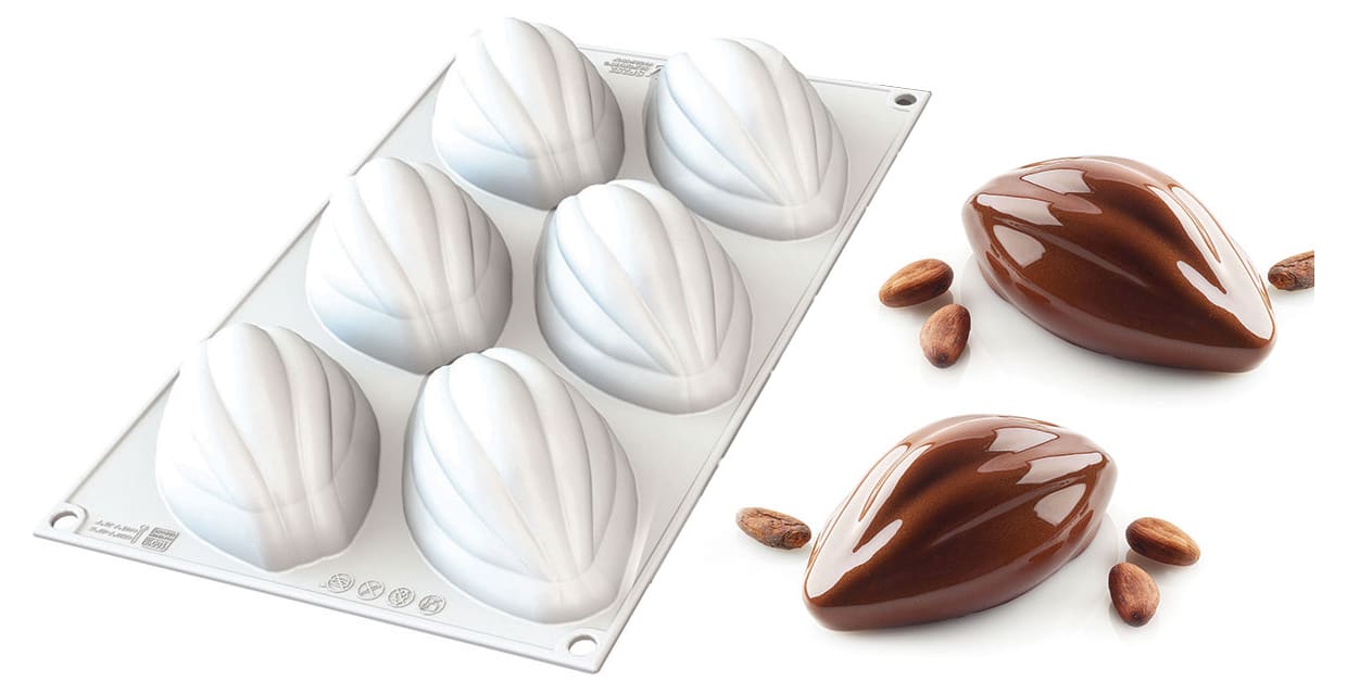 Silicone Mould - 6 Cocoa Pods - 30 x 17.5cm - Silikomart - Meilleur du Chef