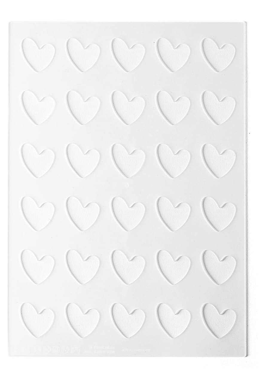 Silicone Chablon Stencil Mat (x 2) - 30 Hearts - Silikomart - Meilleur ...