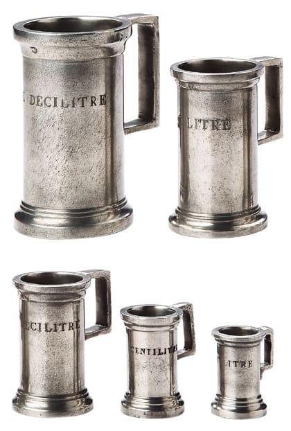 Set of 5 Pewter Measures - Meilleur du Chef