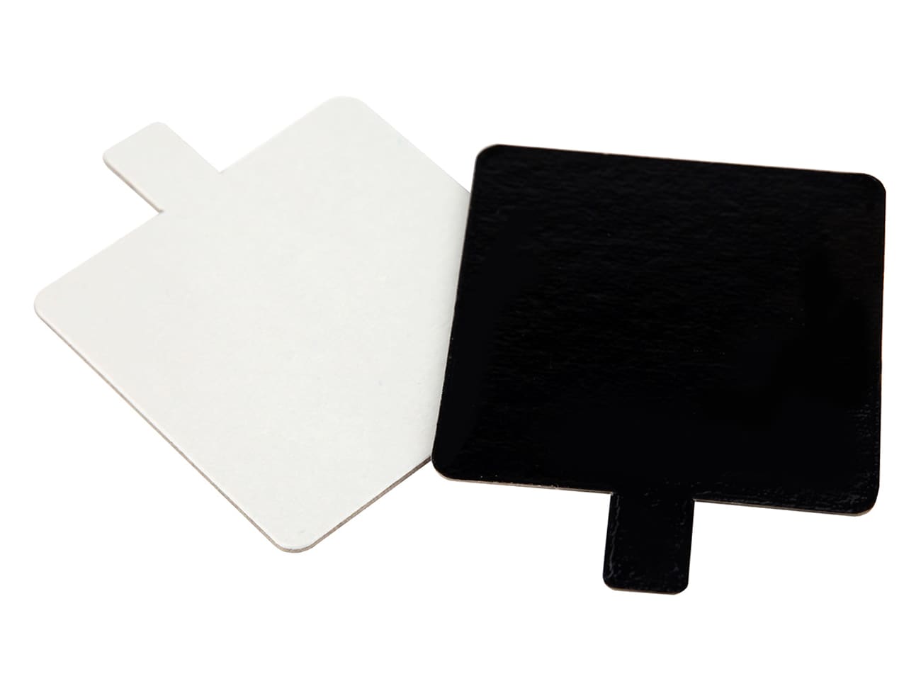 Square Cake Boards with Tab - Black/white - 8 x 8cm (x 200) - Tradiser ...