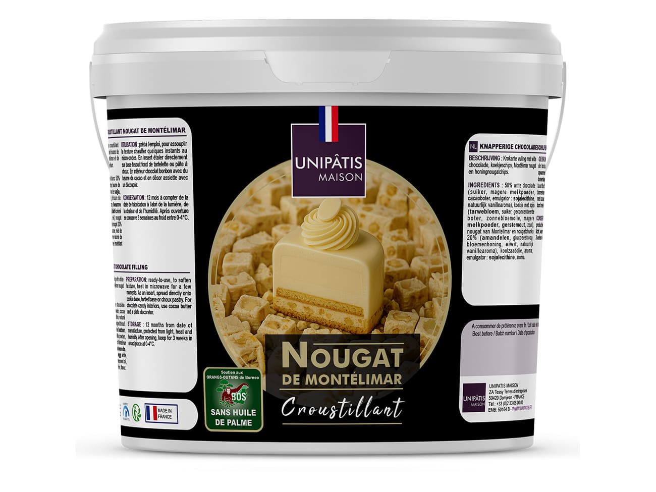 Crunchy Filling - Nougat from Montélimar - 1kg - Unipatis - Meilleur du ...