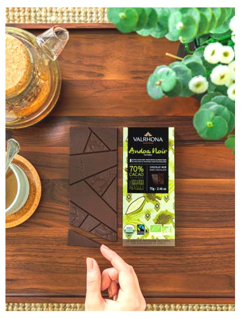Andoa Bio 70% Dark Chocolate Bar - 70g - Valrhona - Meilleur du Chef