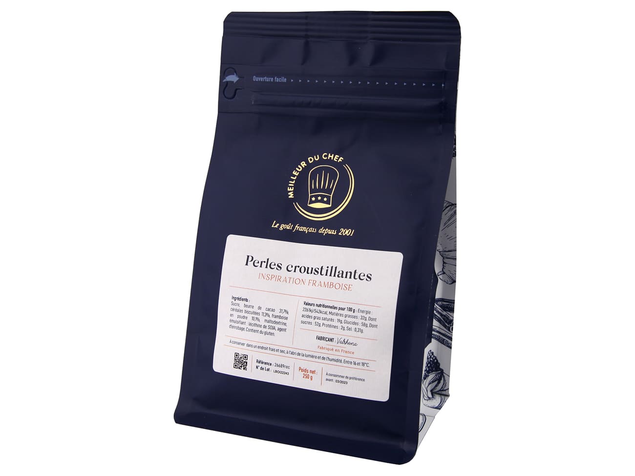 Inspiration Raspberry Crunchy Pearls - 250g - Valrhona - Meilleur du Chef
