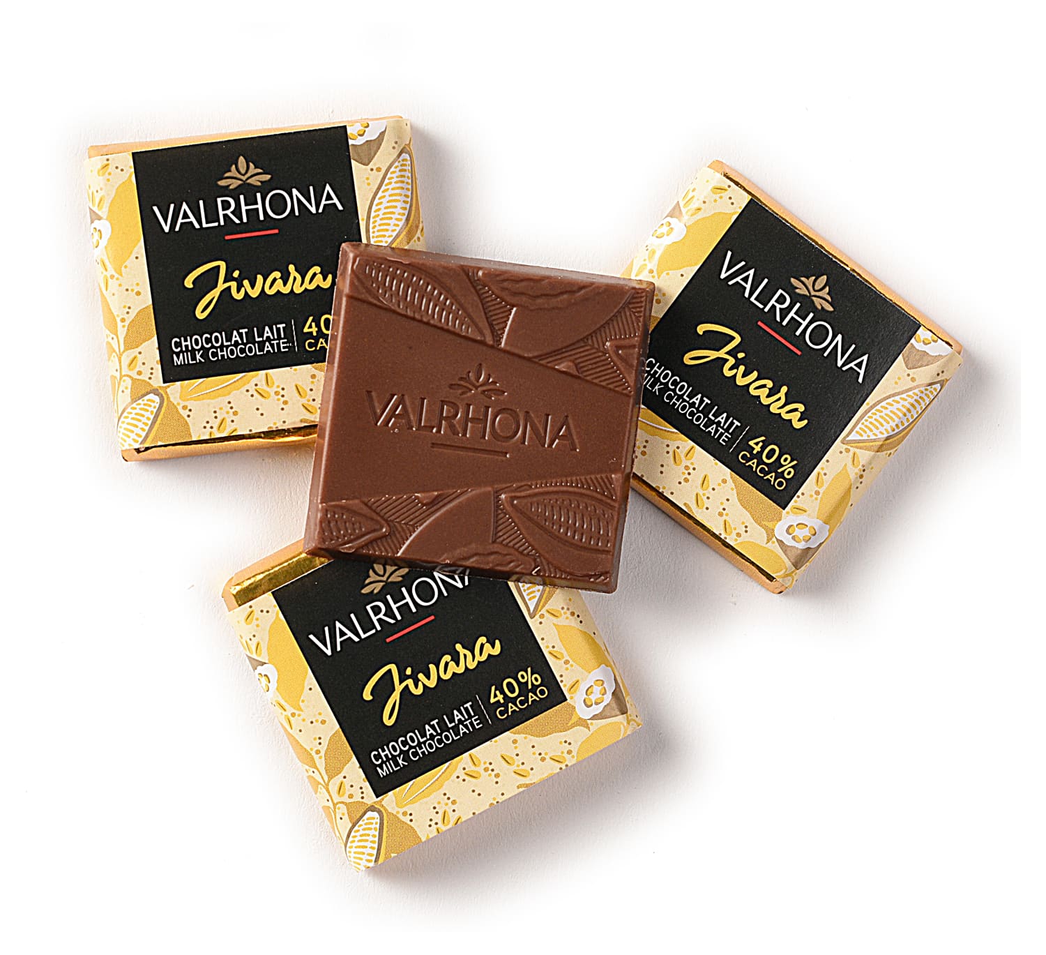 Jivara chocolate squares - Instant coffee by Valrhona - 40 Neapolitans ...