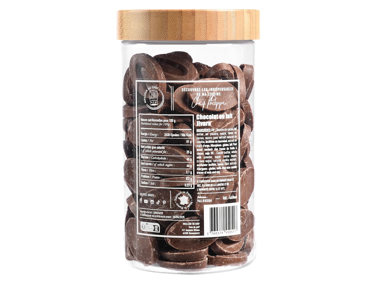 Jivara Milk Chocolate Couverture 40% - 500g - Sélection Chef Philippe ...
