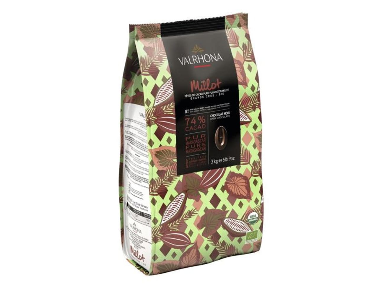 Millot Organic Dark Chocolate 74% - 3kg - Valrhona - Meilleur du Chef