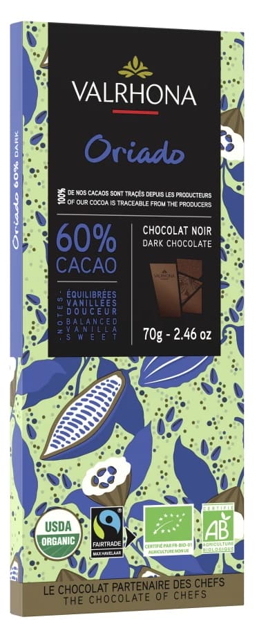 Organic Dark Chocolate Bar - Oriado 60% - 70g - Valrhona - Meilleur du Chef