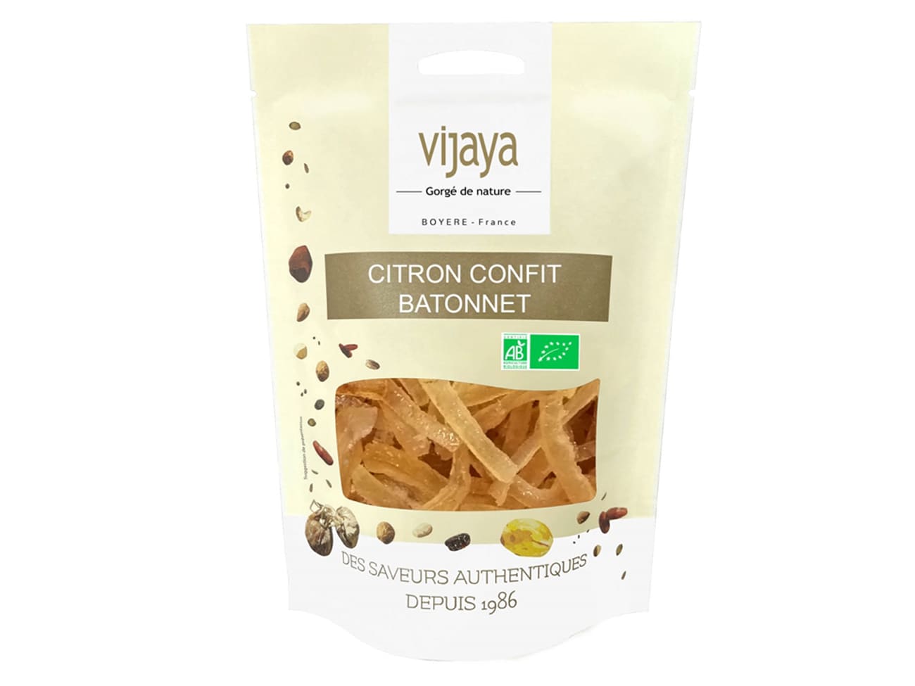 Organic Candied Lemon Sticks - 250g - Vijaya - Meilleur du Chef