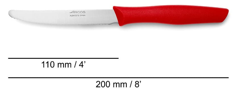 Couteau cranté - Rouge - 11 cm - Arcos - Meilleur du Chef