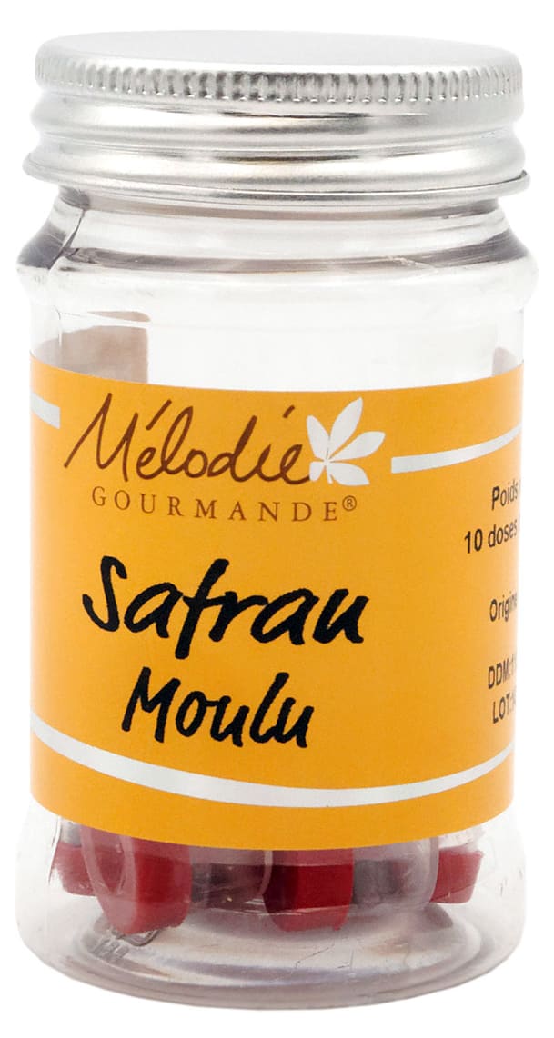 Safran en poudre - 10 doses de 0,1 g - Mélodie Gourmande - Meilleur du Chef
