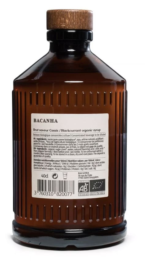 Sirop Bio cassis - 40 cl - Bacanha - Meilleur du Chef