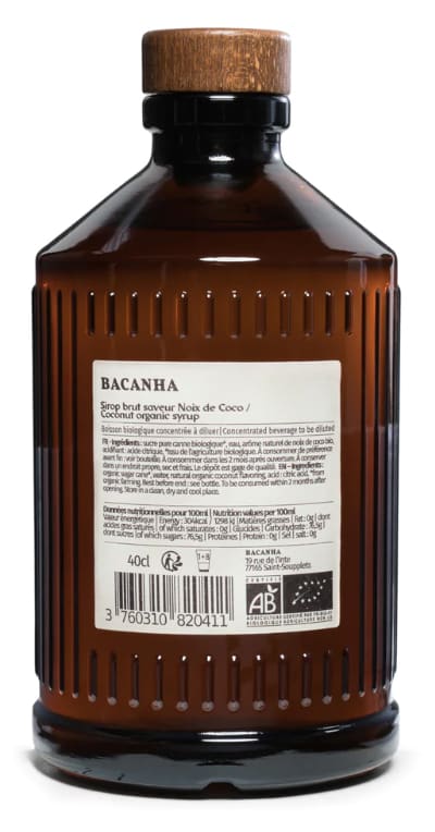 Sirop Bio Noix de Coco - 40 cl - Bacanha - Meilleur du Chef