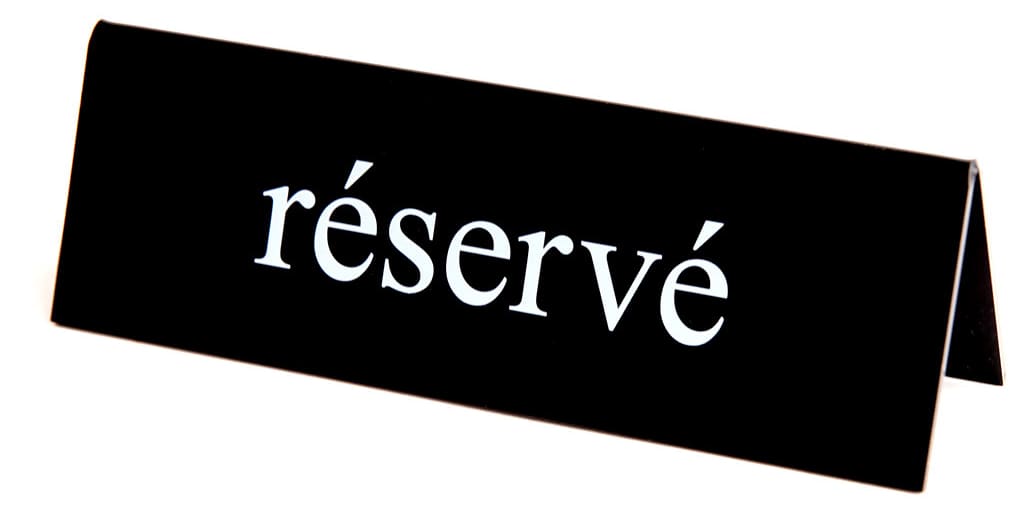 Chevalet de table "Réservé" - en plexiglass - Meilleur du Chef