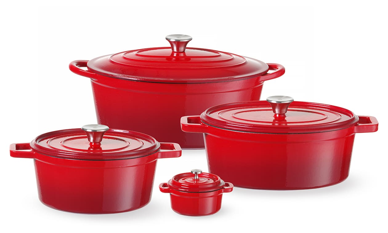 Cocotte ovale en fonte rouge Hendi - Meilleur du Chef Cocotte ovale en fonte rouge Hendi - Meilleur du Chef