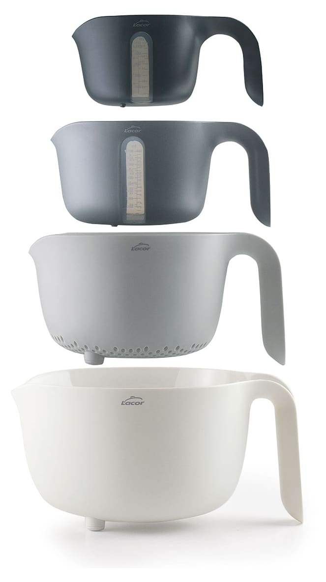 Bol, passoire - et pots mesureurs - ensemble 4 pièces - Lacor ...