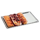 Plateau rectangulaire inox - bords décorés - 35 x 24 cm - Mallard ...