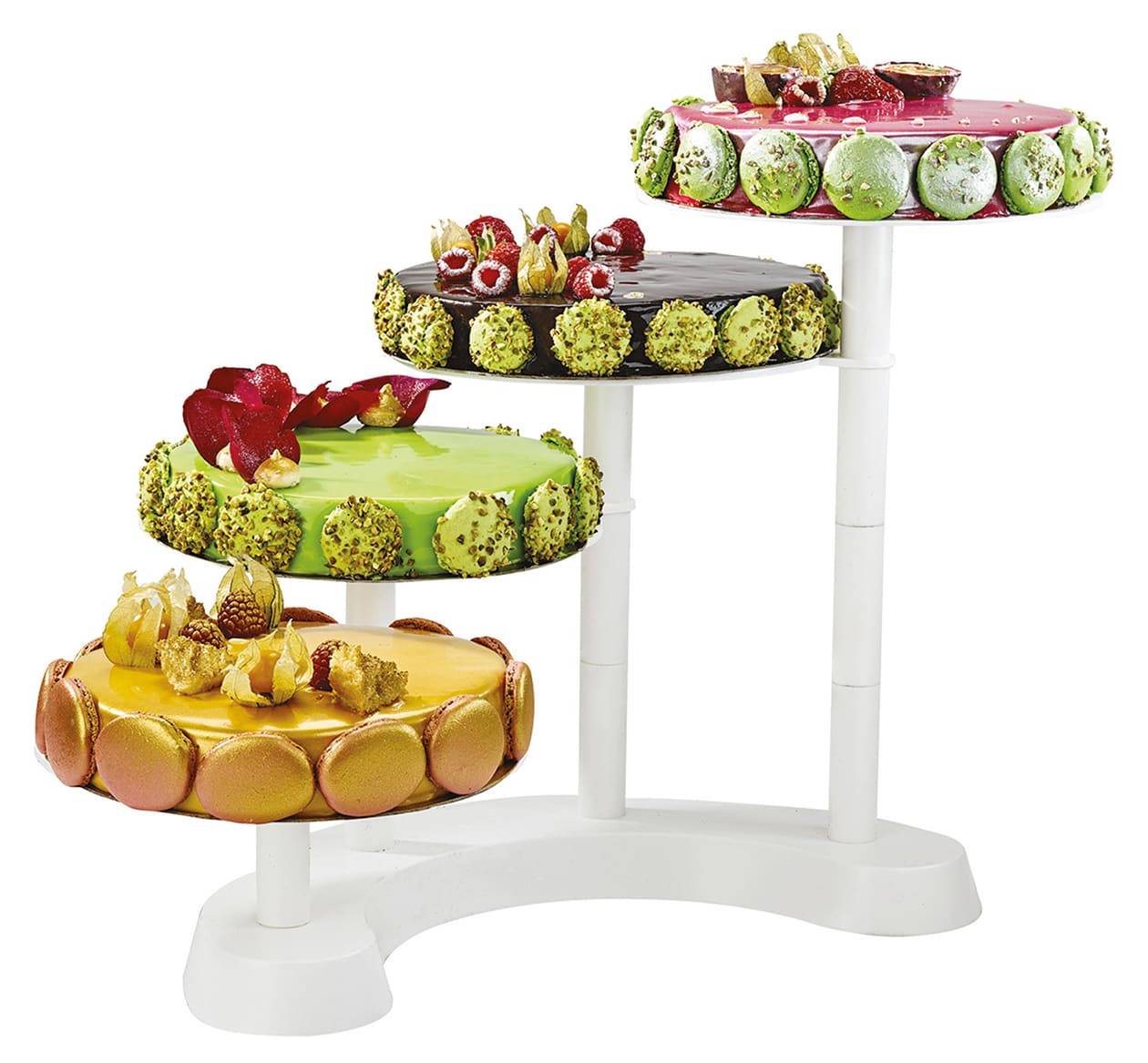 Présentoir à gâteau - à étages démontables - 4 étages - Mallard ...