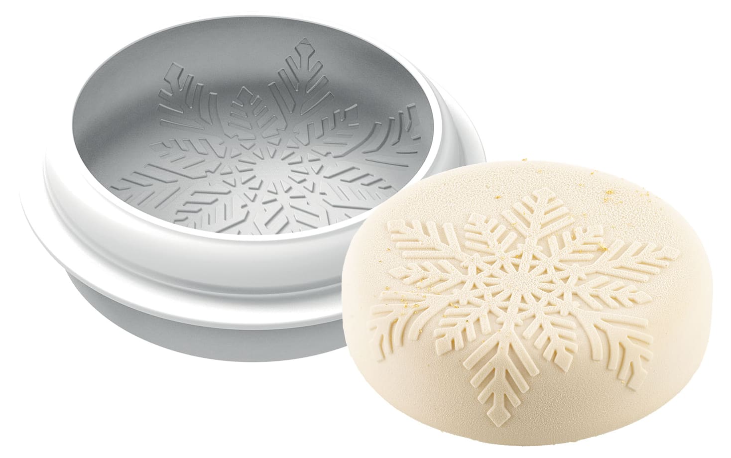 Moule silicone Nève - décor flocon - Ø 17 x ht 5,5 cm - Silikomart - Meilleur du Chef