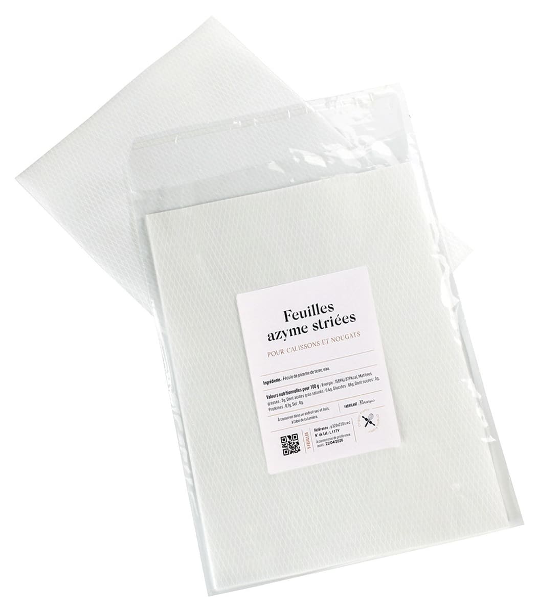Feuille azyme striée - pour calisson et nougat - 60 x 40 cm (x 50 ...