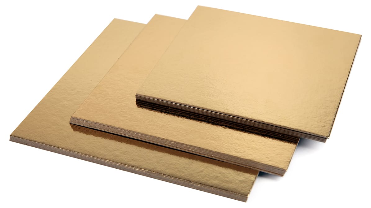 Lot 15 supports carton - carré or et noir - 20, 24, 28 cm - Tradiser ...