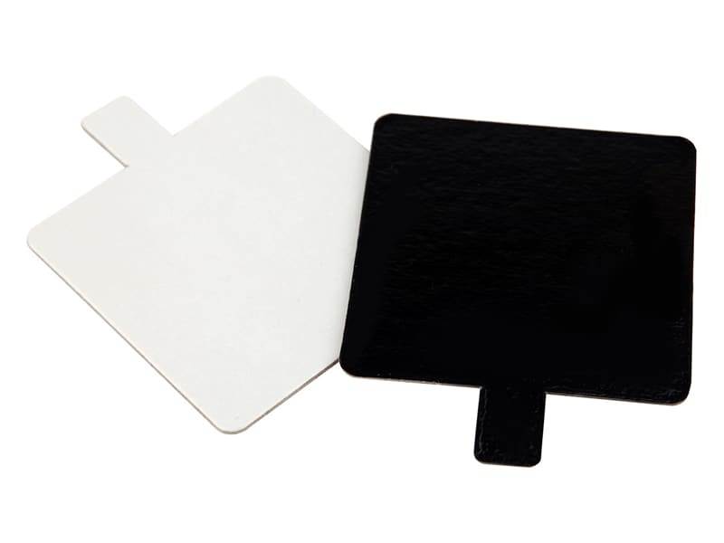 Support carton avec languette - carré noir/blanc - 8 x 8 cm (x 200 ...