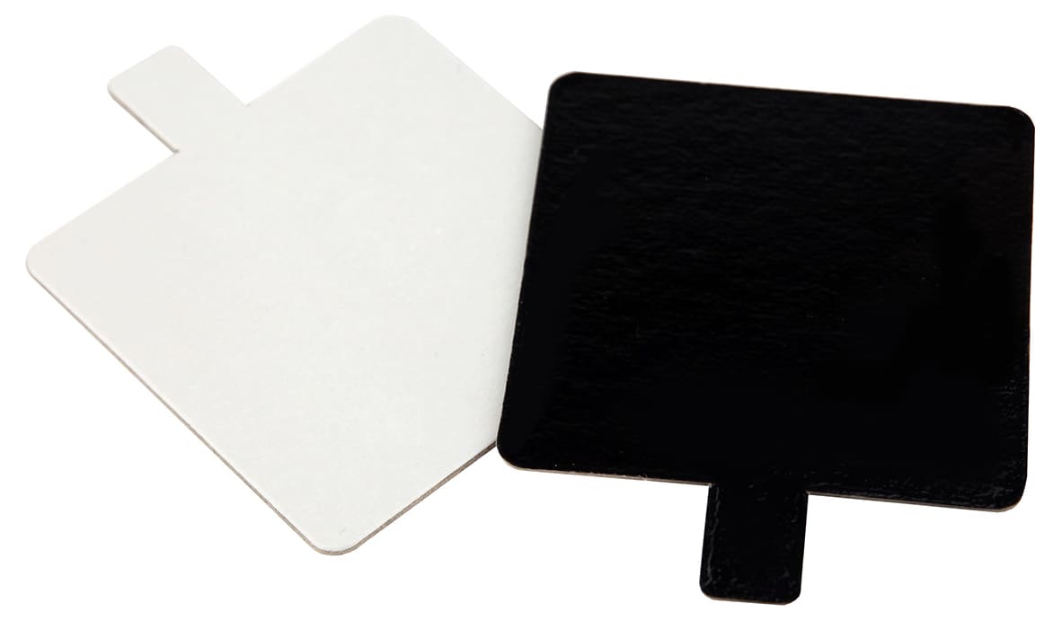 Support carton avec languette - carré noir/blanc - 8 x 8 cm (x 200 ...