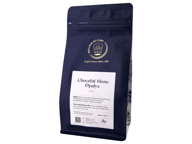 Chocolat blanc Opalys - 33% cacao - 500 g - Valrhona - Meilleur du Chef