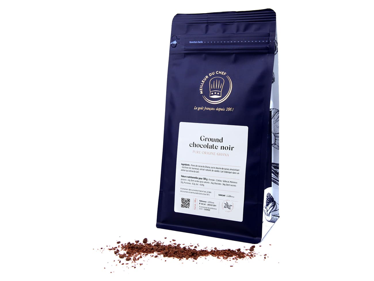 Ground chocolate noir 500g - pour chocolat chaud - pure origine Ghana ...