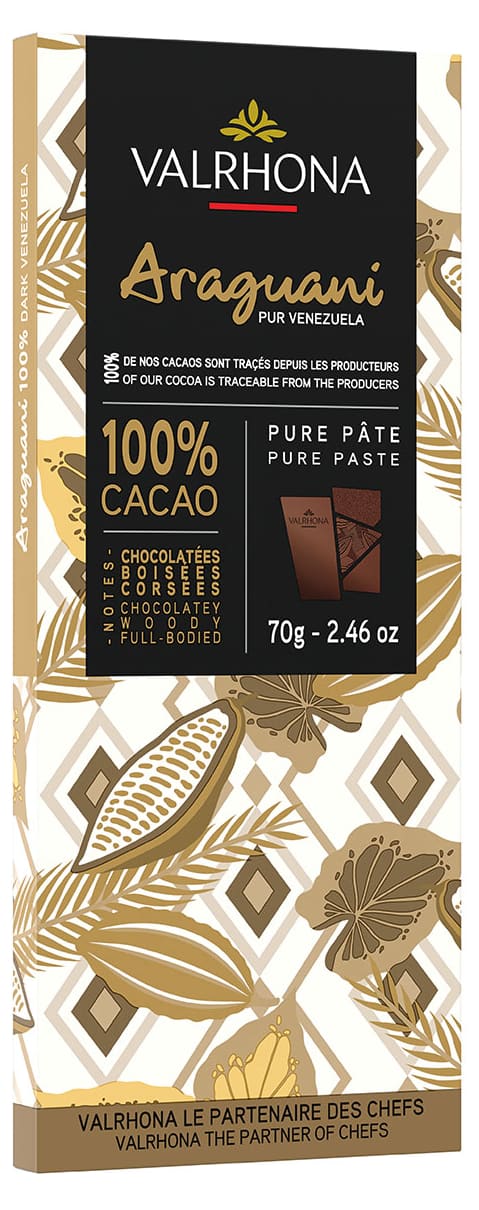 Tablette chocolat Araguani 100% - 70 g - Valrhona - Meilleur du Chef