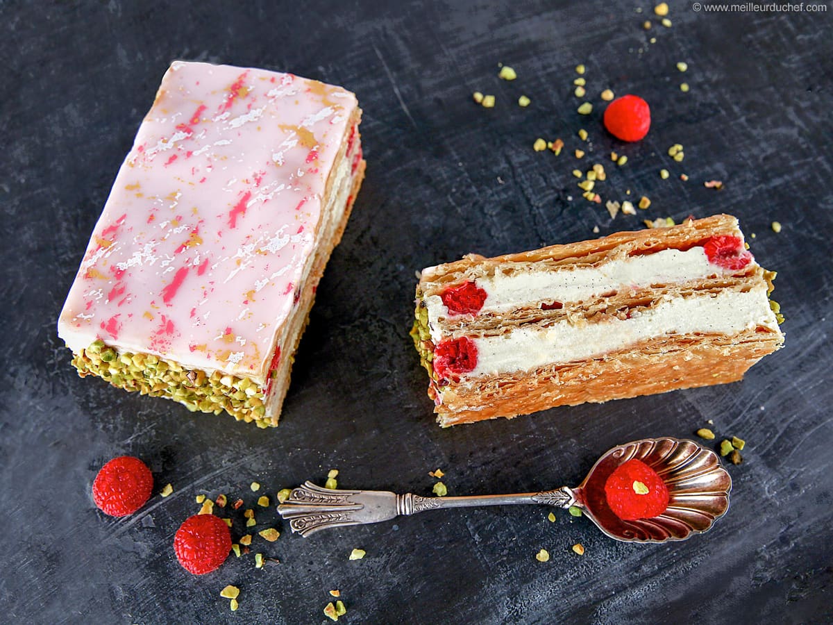 Mille-feuille framboises - Notre recette avec photos - Meilleur du Chef