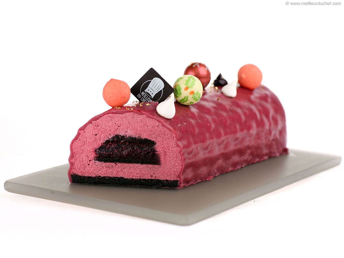 Blackcurrant Yule Log - Illustrated recipe - Meilleur du Chef