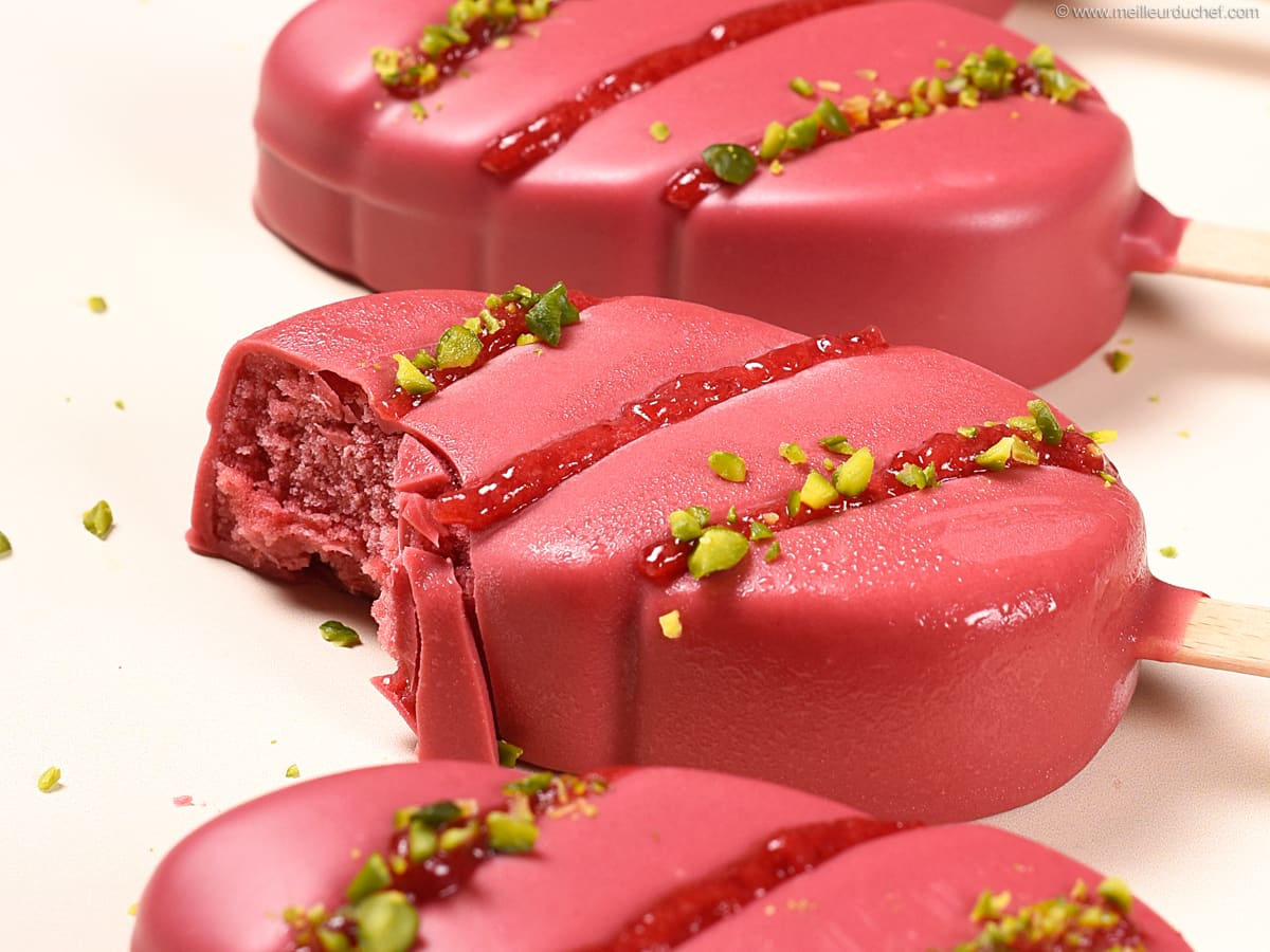 Raspberry Popsicles - Recipe with images - Meilleur du Chef