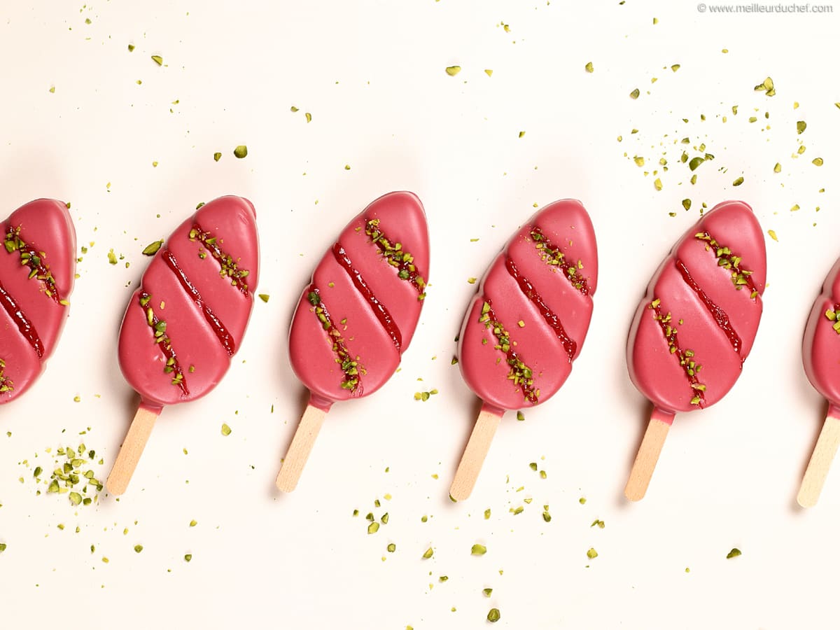 Raspberry Popsicles - Recipe with images - Meilleur du Chef