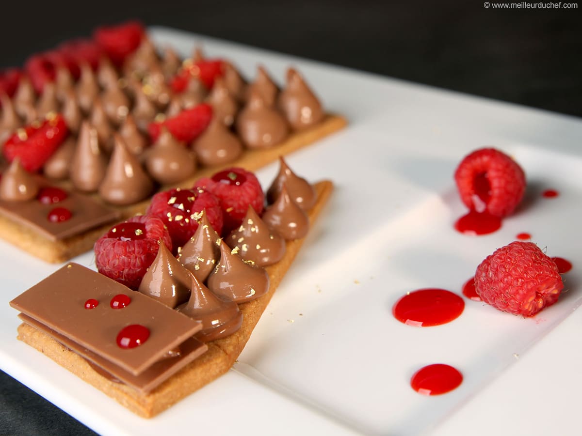 Milk Chocolate Crémeux & Raspberry Tart - Illustrated recipe - Meilleur ...